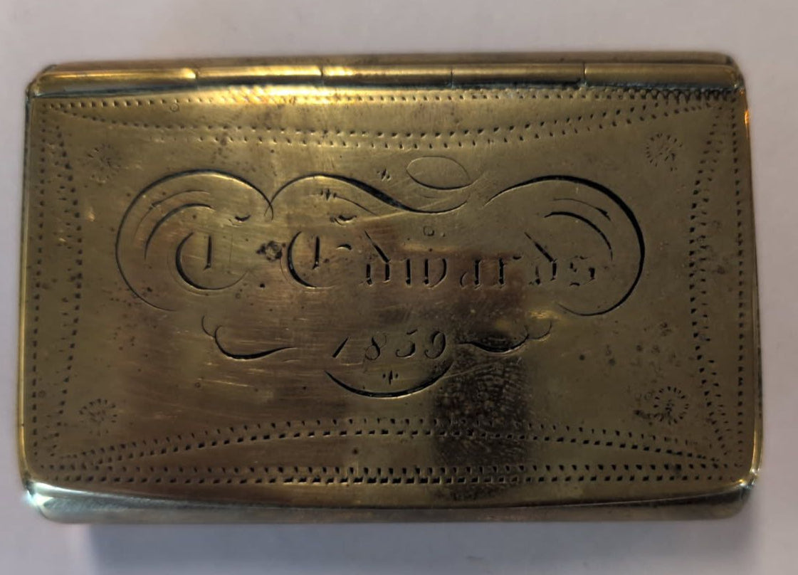 Antique Brass 1859 Snuff Box inscribed – Barnacle Betty's Antique and ...