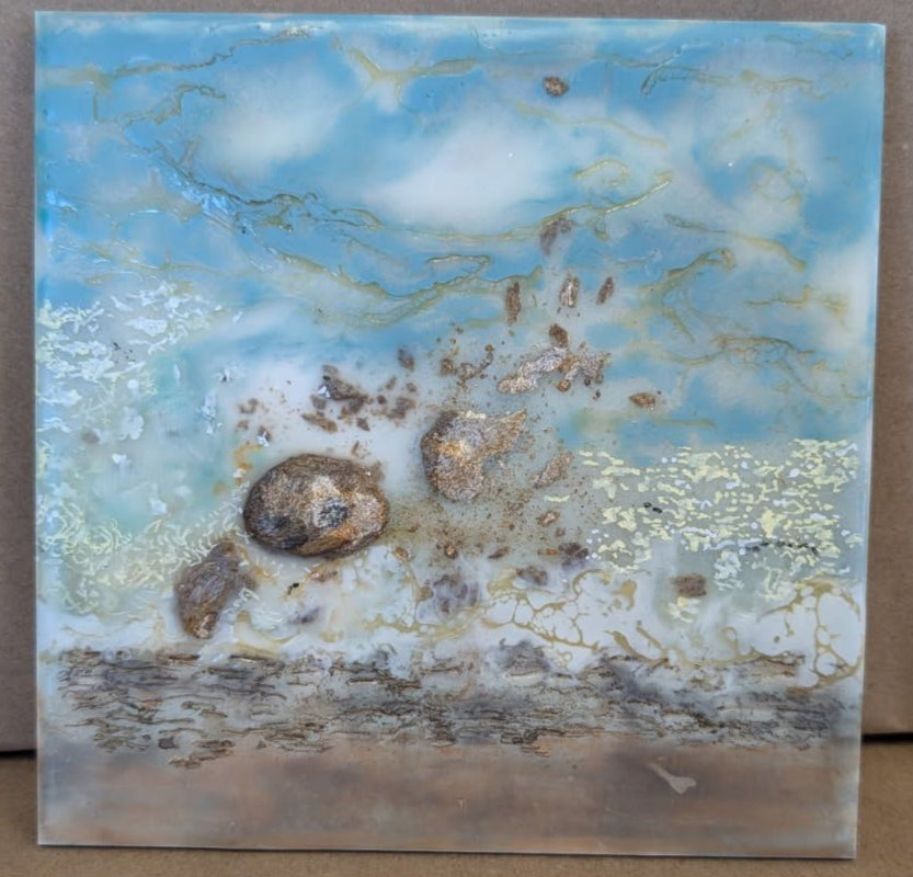 Ellen Anderson "Treasures" Encaustic Painting - wax, tree sap, oil pai ...